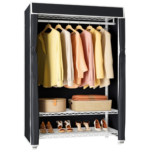 Vipek V1c 3-tier Portable Closet Covered Garment Racks, White Clothing ...