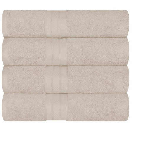 Cotton Solid Highly-absorbent 4-piece Bath Towel Set, Ivory - Blue Nile ...