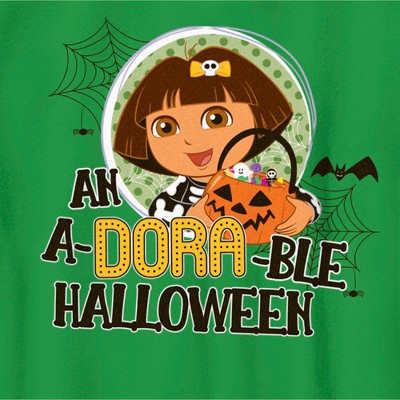 Boy's Dora The Explorer An A-dora-ble Halloween T-shirt - Kelly Green ...