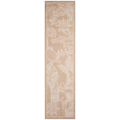 Liora Manne Carmel School Of Fish Indoor/outdoor Rug Aqua 1'11" X 7'6 ...