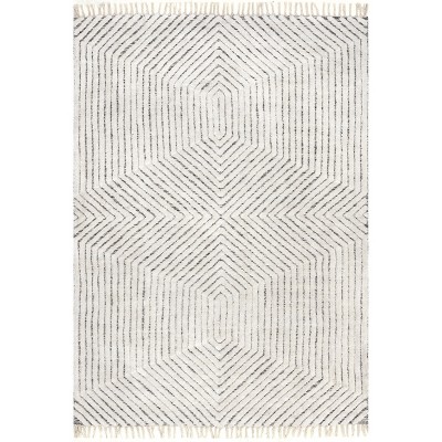 Nuloom Marissa High/low Diamond Tassel Area Rug, 6' 7" X 9', Ivory : Target