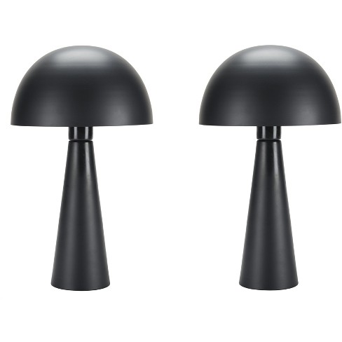 16" Modern Iron Mushroom Black Table Lamp Set Of 2 - Nourison : Target