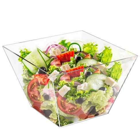 Elavain Elegant Acrylic Salad Bowls, Large Pasta Serving Bowl ...