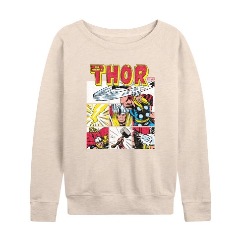 Women's Marvel Thor Comic Book Grid Lightweight French Terry Slouchy ...
