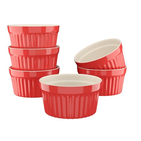 Kook Porcelain Ramekins, 8 Oz, Set Of 6, Red : Target