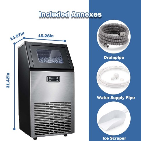R.w.flame Stainless Steel Commercial Ice Machine, 24-hour Timer, Ice ...