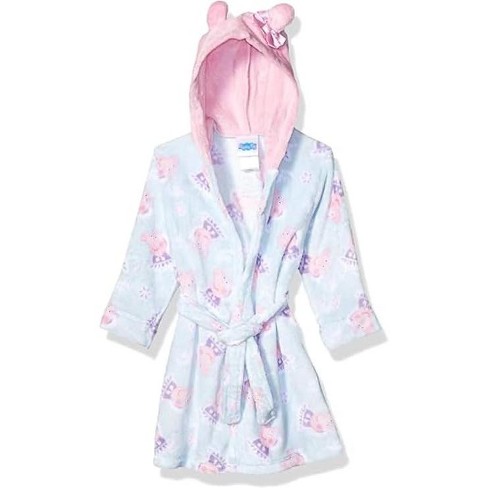 Peppa Pig Toddler Girl's Velvet Hooded Plush Fleece Robe : Target