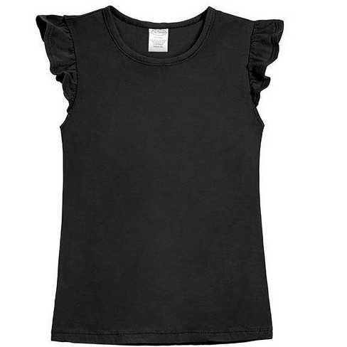 City Threads Usa-made Cotton Soft Jersey Girls Flutter Tee | Black - 5y ...