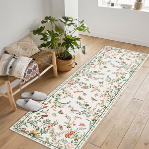 Non Slip Pebble Velvet Washable Mat, Patterned Animals and Plants ...