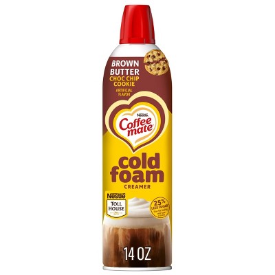Coffee mate Cold Foam Brown Butter Chocolate Chip Coffee Creamer - 14 ...