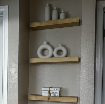 24" Floating Light Wood Shelf Black - Threshold™ : Target