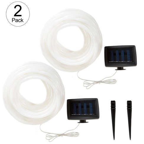 Solar Powered Led Rope Lights - 2-pack - 32 Ft Strand With 100 White ...