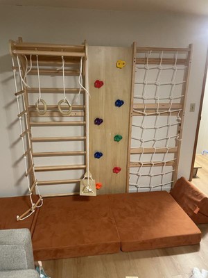 Walnut - 9-in-1 Swedish Ladder Wall Gym And Climber : Target