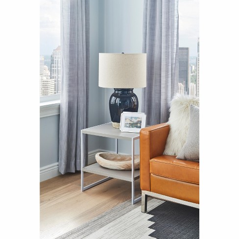 Square End Side Table With Storage Shelf Taupe Closetmaid Target