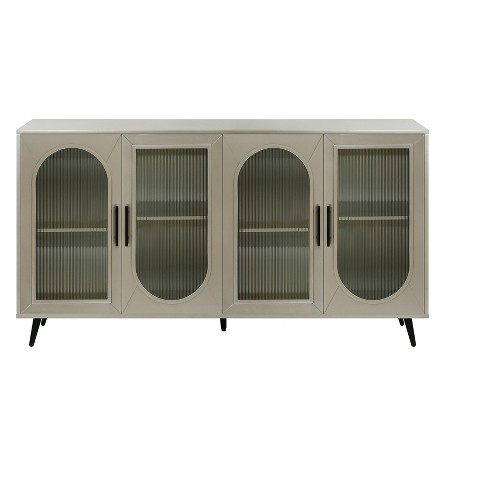 Nicbex 60 Inch Rustic Storage Cabinet With Adjustable Shelves For ...