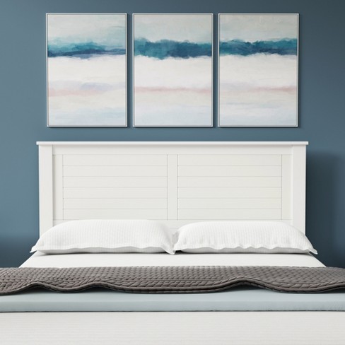 Glenwillow Home LaFerme Wood Panel HeadboardCampagne Wood Panel Headboard in White Queen Size