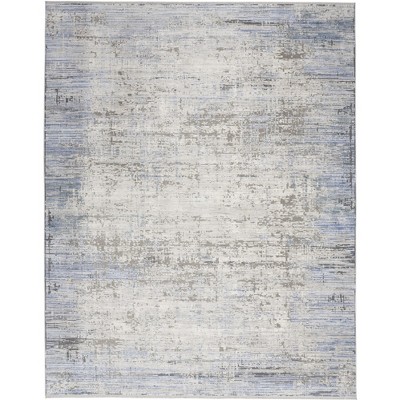 Nourison Modern Abstract Contemporary Indoor Rug Grey White 7'10" X 10 ...