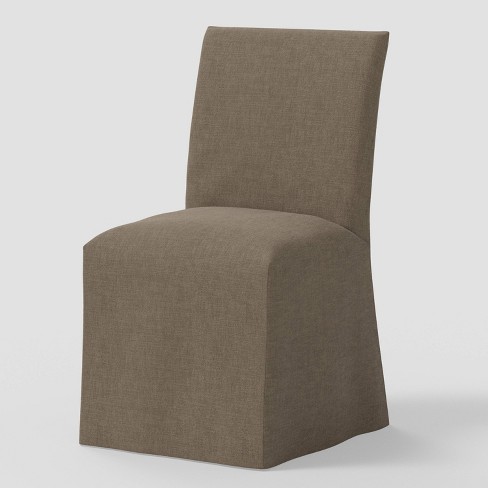 Kay Slipcovered Dining Chair In Performance Textured Weave Driftwood ...