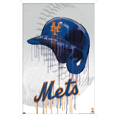 Trends International Mlb New York Mets - Drip Helmet 22 Framed Wall ...