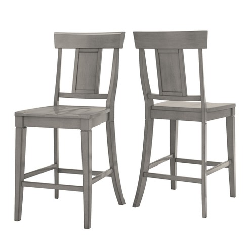 Set Of 2 24" South Hill Panelled Back Counter Height Barstools Gray ...