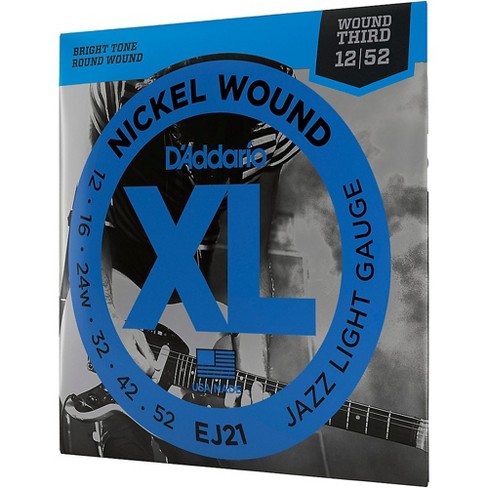 D'addario Ej21 Xl Nickel Jazz Light Electric Guitar Strings : Target