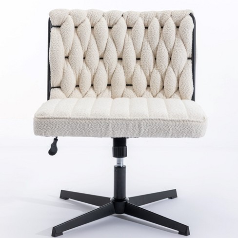 Armless Office Desk Chair Cross Legged Wide Adjustable Height Swivel ...