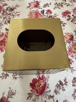 Fluted Brass Bathroom Tissue Box Cover Antique Finish - Hearth & Hand ...
