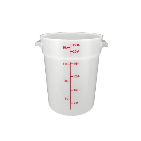 Winco Storage Container, White, Polypropylene, Round, 22 Quart : Target