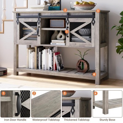 Farmhouse Entryway Table With Sliding Barn Doors : Target
