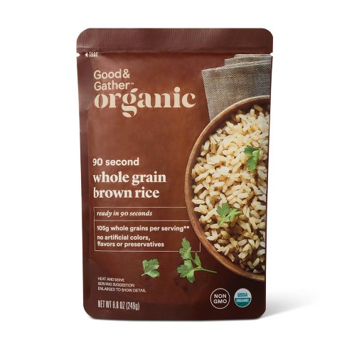 90 Second Organic Whole Grain Brown Rice Microwavable Pouch - 8.8oz ...