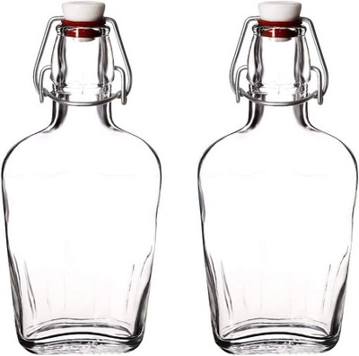 Bormioli Rocco Fiaschetta Glass 8.5 Ounce Hermetic Pocket Flask, Set Of ...