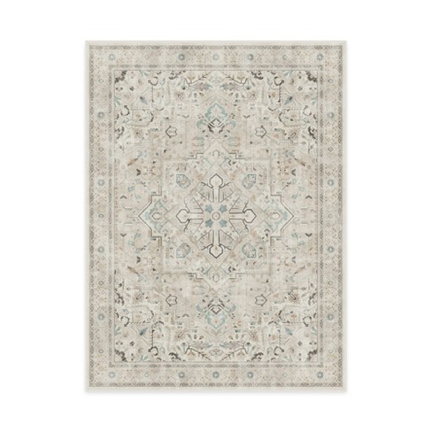Ruggable Kamran Washable Vintage Persian Area Rug - Ivory Opal 9'x12 ...