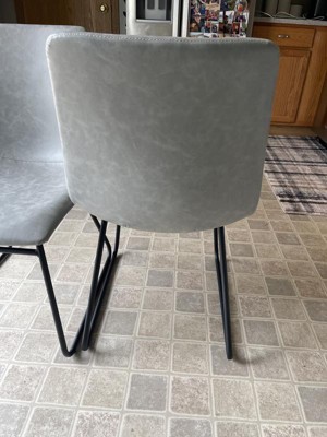 2pk Bowden Faux Leather Dining Chairs With Black Legs Caramel ...