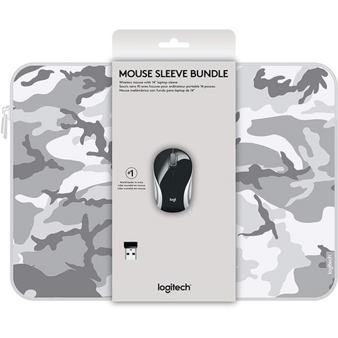 Logitech Wireless Mini Mouse M187 & 14" Sleeve Bundle - Black/gray Camo ...