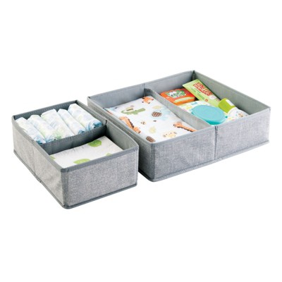mDesign Fabric Dresser Drawer Storage Organizers, Set of 2 : Target