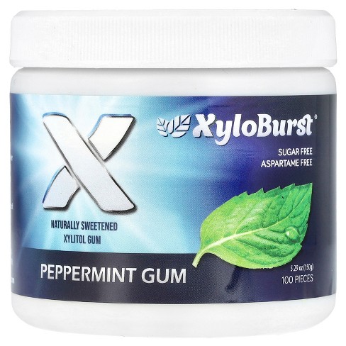 Xyloburst Xylitol Gum, Peppermint, 100 Pieces, 5.29 Oz (150 G) : Target