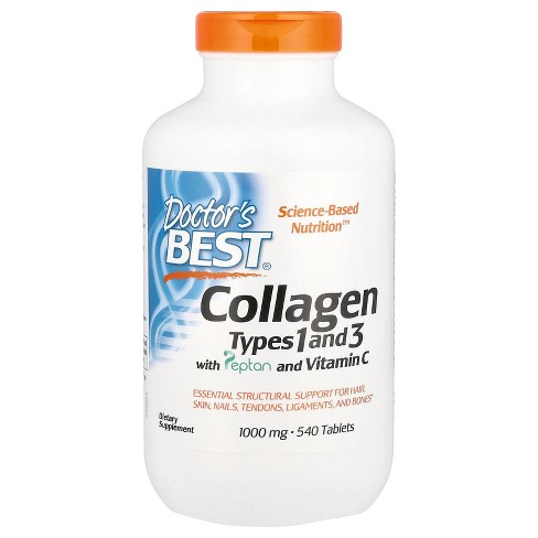 Doctor's Best Collagen Types 1 And 3 With Peptan And Vitamin C, 540 ...