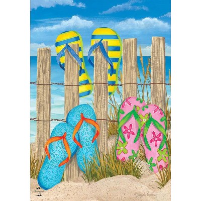 Toes In The Sand Summer Garden Flag Flip Flops Fence 18" X 12.5 ...
