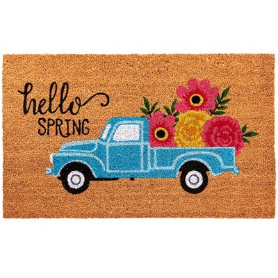 The Lakeside Collection Spring Garden Coir Doormat - Spring Coir ...