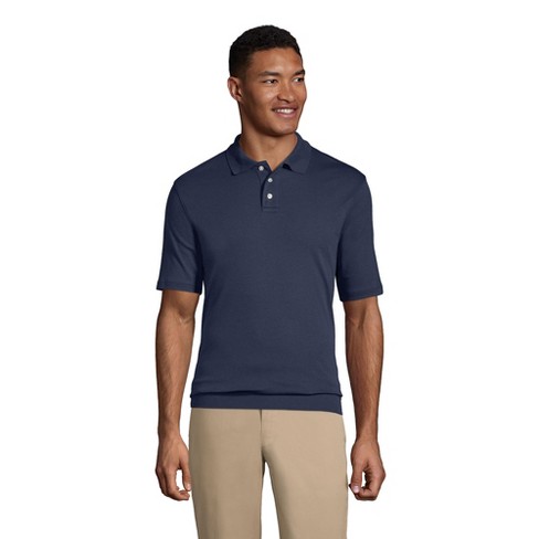 Lands' End School Uniform Men's Short Sleeve Banded Bottom Polo Shirt ...