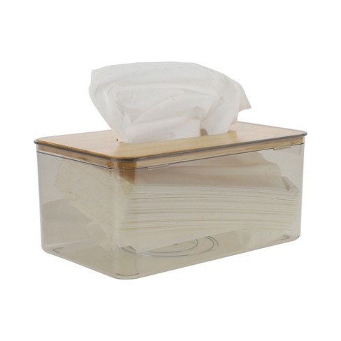 Unique Bargains Large Suqare Tissue Box Clear Black 1 Pc : Target