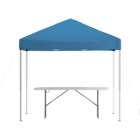 Emma And Oliver Outdoor Event/tailgate Set With 8'x8' Blue Pop Up Event ...