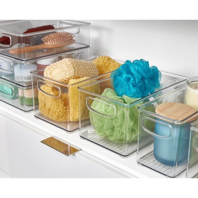 iDesign Plastic Stackable Pantry Bin with Handles - Set of 4 - Clear ...