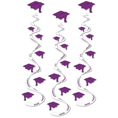 Beistle 30" Printed Grad Cap Whirls Purple 9/pack 50071-pl : Target