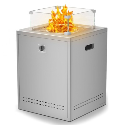 34" Square Liquid Propane Fire Pit - Gray - Threshold™: Outdoor Heating ...