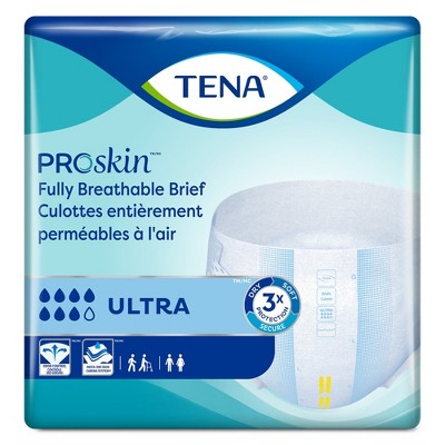 TENA Ultra Breathable Briefs, Incontinence, Heavy Absorbency, Unisex ...