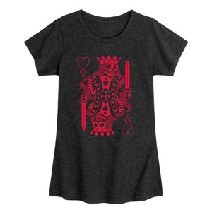 Girls' - Instant Message - Skull King Of Hearts Fitted Short Sleeve ...