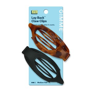 Gimme Beauty Lay Back Oval Claw Clips for Medium Hair - Black/Tort ...