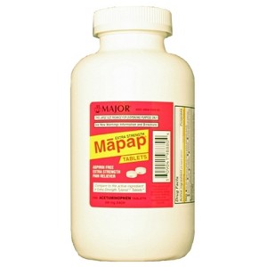 Major Acetaminophen Mapap 500 mg Extra Strength Tablets for Temporary ...