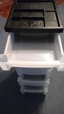 Iris Drawer Storage Cart With Organizer Top Black : Target